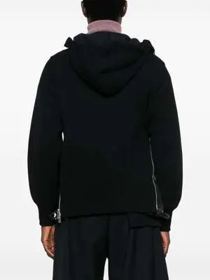 Sacai Sponge Sweat Zip-up Hoodie - Black