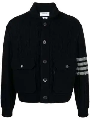 Thom Browne 4-bar Stripe Cable-knit Jacket