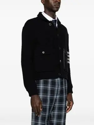 Thom Browne 4-bar Stripe Cable-knit Jacket