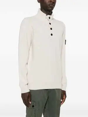 Stone Island Compass Badge Wool Blend Jumper - White