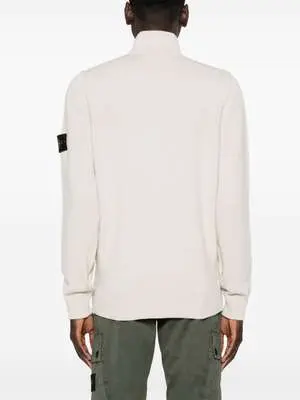 Stone Island Compass Badge Wool Blend Jumper - White