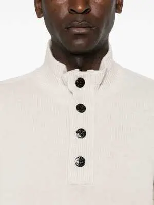 Stone Island Compass Badge Wool Blend Jumper - White