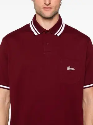 Gucci Logo-embroidered Piqué Polo Shirt