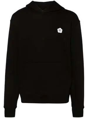 Kenzo Boke Flower Patch Cotton Hoodie - Black