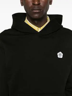 Kenzo Boke Flower Patch Cotton Hoodie - Black