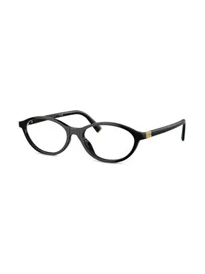 Miu Miu Logo-plaque Oval-frame Glasses