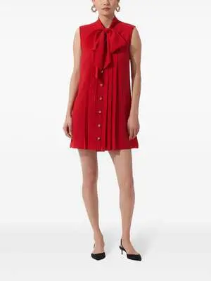 Carolina Herrera Pintuck Tie-neck Mini Dress