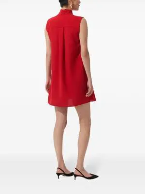 Carolina Herrera Pintuck Tie-neck Mini Dress