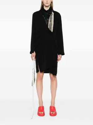IBRIGU Wrap Silk Midi Dress