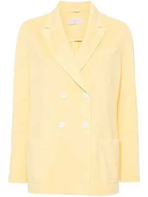 CIRCOLO 1901 Double-breasted Textured Blazer - Yellow