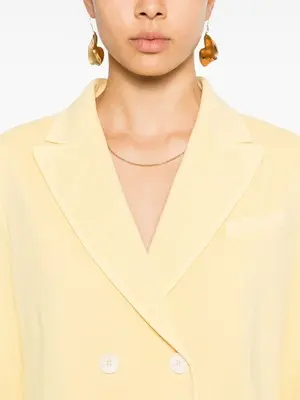 CIRCOLO 1901 Double-breasted Textured Blazer - Yellow