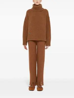 Alanui Ribbed High-neck Jumper - Brown