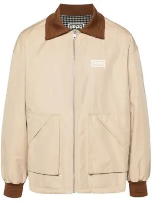 Kenzo Logo-patch Reversible Jacket - Neutrals
