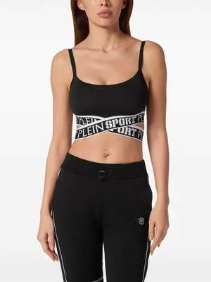 PLEIN SPORT Logo-underband Crop Top
