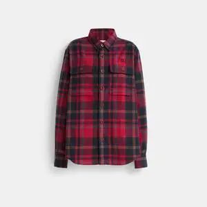 COACH Restored Flannel Shirt - Red/navy