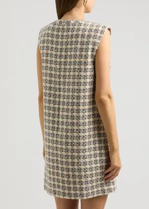 Veronica Beard Nomi Checked Tweed Mini Dress