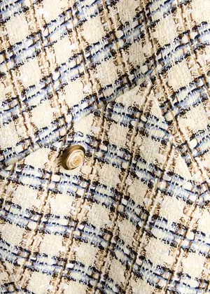 Veronica Beard Nomi Checked Tweed Mini Dress