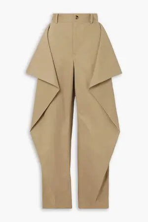 JW Anderson Kite Draped Cotton-blend Twill Tapered Pants