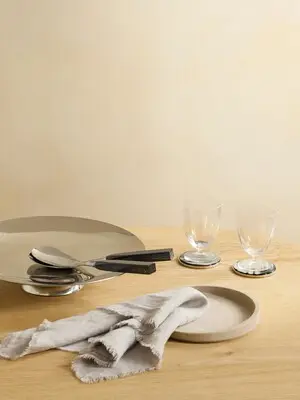 Brunello Cucinelli Set Of Two Silver And Horn Serving Spoons