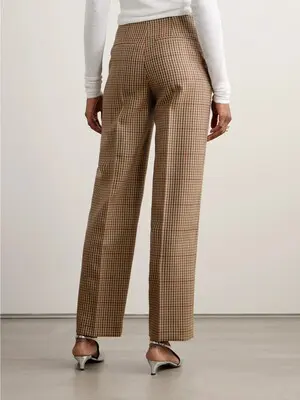 Dries Van Noten Checked Wool Straight-leg Pants