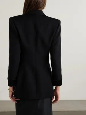 Balmain Embellished Grain De Poudre Wool Blazer