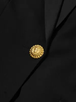 Balmain Embellished Grain De Poudre Wool Blazer