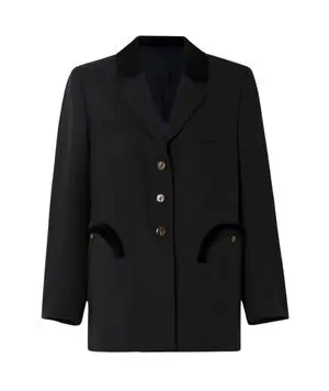 BLAZÉ MILANO Silent Velvet-trimmed Wool Blazer