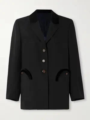 BLAZÉ MILANO Silent Velvet-trimmed Wool Blazer