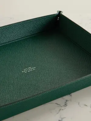 Smythson Panama Large Textured-leather Trinket Tray