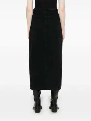 TWINSET Belted Denim Midi Skirt