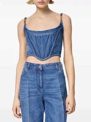 Versace Medusa '95 Denim Corset Top