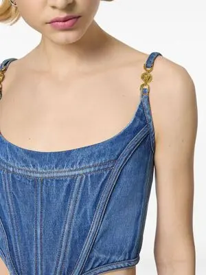 Versace Medusa '95 Denim Corset Top