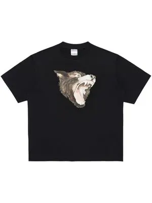 COUNTY OF MILAN Wolf Short-sleeve T-shirt - Black