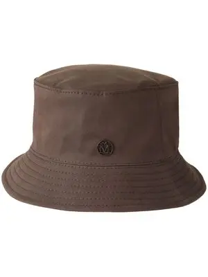 MAISON MICHEL Jason Appliqué-logo Bucket Hat - Brown