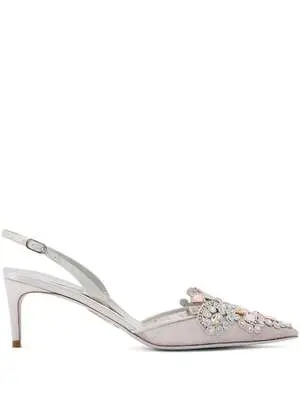 Rene Caovilla 50mm Veneziana Slingback Pumps - Grey
