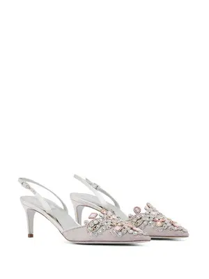 Rene Caovilla 50mm Veneziana Slingback Pumps - Grey