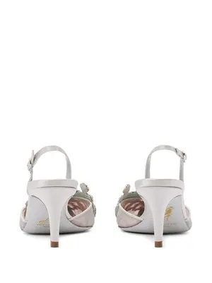 Rene Caovilla 50mm Veneziana Slingback Pumps - Grey