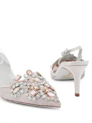 Rene Caovilla 50mm Veneziana Slingback Pumps - Grey