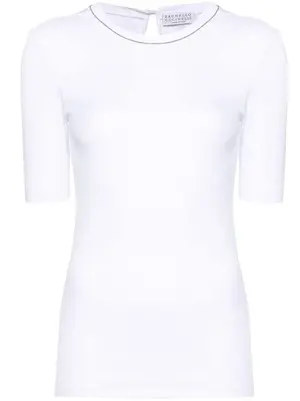 Brunello Cucinelli Monili-chain Cotton Jumper - White