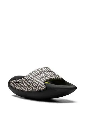 Balmain Monogram Print Padded Slides