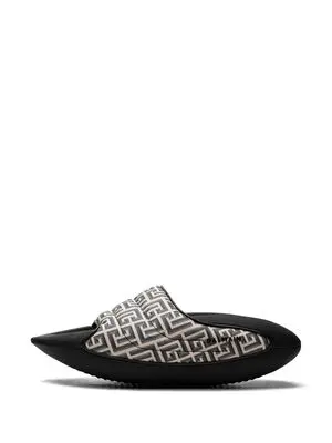 Balmain Monogram Print Padded Slides