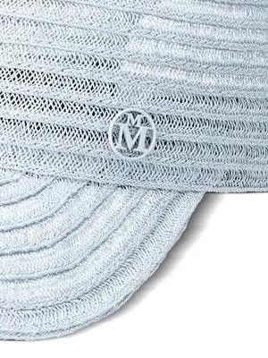 MAISON MICHEL Tiger Straw Baseball Cap - Blue