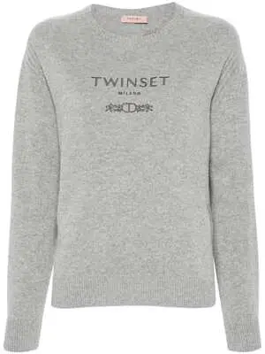 TWINSET Logo-embroidered Knitted Jumper