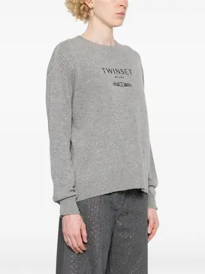 TWINSET Logo-embroidered Knitted Jumper