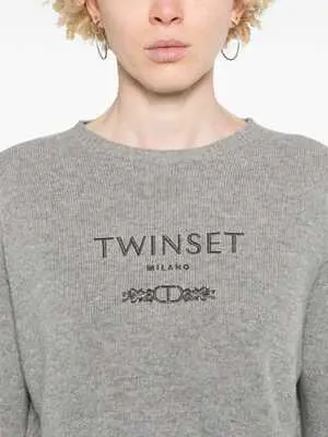 TWINSET Logo-embroidered Knitted Jumper