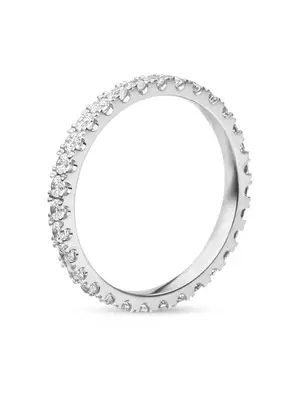 VEYNOU 18kt Recycled White Gold Diamond Band Ring - Silver