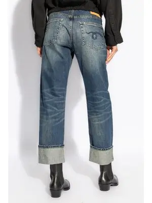 R13 Straight-leg Jeans With Rolled Cuffs