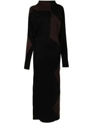 Philosophy Di Lorenzo Serafini Scoop-back Knitted Maxi Dress - Black