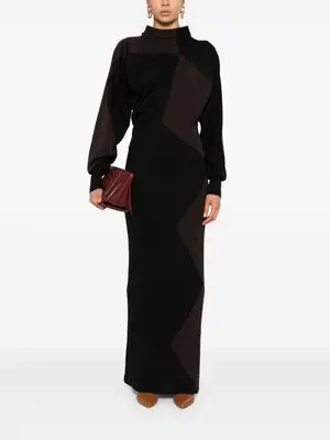 Philosophy Di Lorenzo Serafini Scoop-back Knitted Maxi Dress - Black