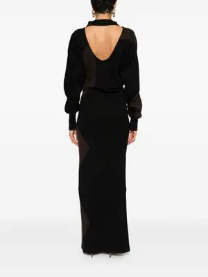 Philosophy Di Lorenzo Serafini Scoop-back Knitted Maxi Dress - Black
